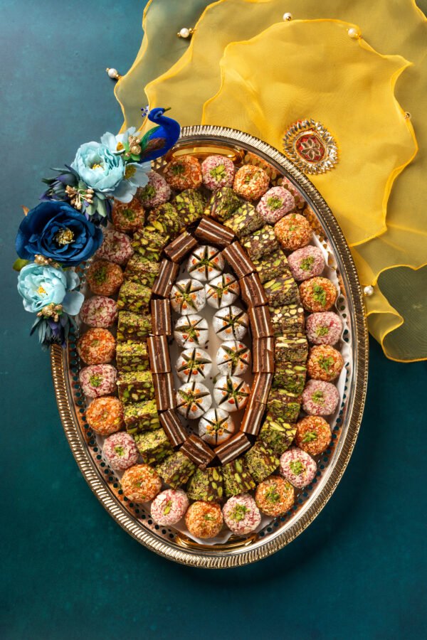 Customized Peacock Thaal – Shree Gangour Sweets